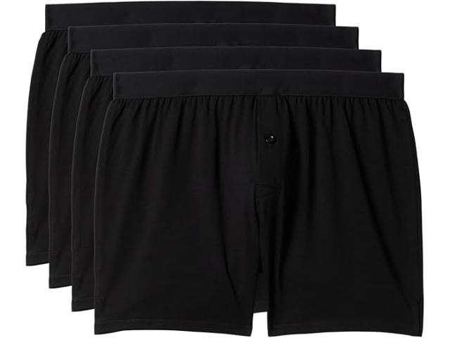 (取寄) パクト メンズ ニット ボクサー 4-パック PACT men Knit Boxer 4-Pack Black