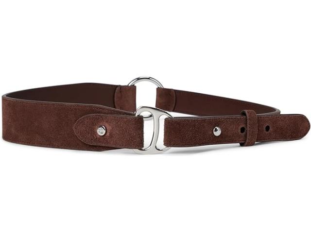 (取寄) ローレン ラルフローレン レディース エクエストリアン D-リング スエード ベルト Lauren Ralph Lauren women Equestrian D-Ring Suede Belt Dark Hickory