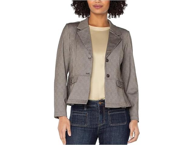 (取寄) リバプールロサンゼルス レディース ペプラム ブレーザー Liverpool Los Angeles women Peplum Blazer Camel/Sand Stripe