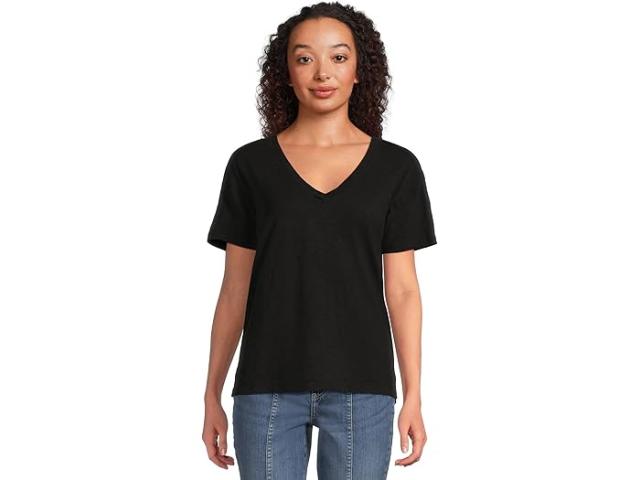 (取寄) モッドオードック レディース ショート スリーブ V-ネック ボクシー ティー Mod-o-doc women Short Sleeve V-Neck Boxy Tee Black