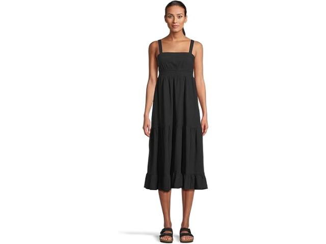 (取寄) トードアンドコー レディース タージ ヘンプ ティアード ミディ スリーブレス ドレス Toad&Co women Taj Hemp Tiered Midi Sleeveless Dress Black