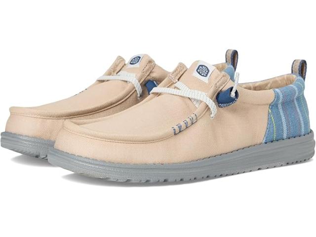 (取寄) ヘイ デュード メンズ ウォーリー ファンク ストライプド デニム Hey Dude men Wally Funk Striped Denim Doeskin Tan/Multi