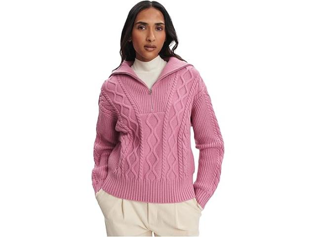 (取寄) バーリー レディース ディディ リラックスド-フィット ケーブル 1/2 ジップ Varley women Didi Relaxed Cable 1/2 Zip Mauve Orchid