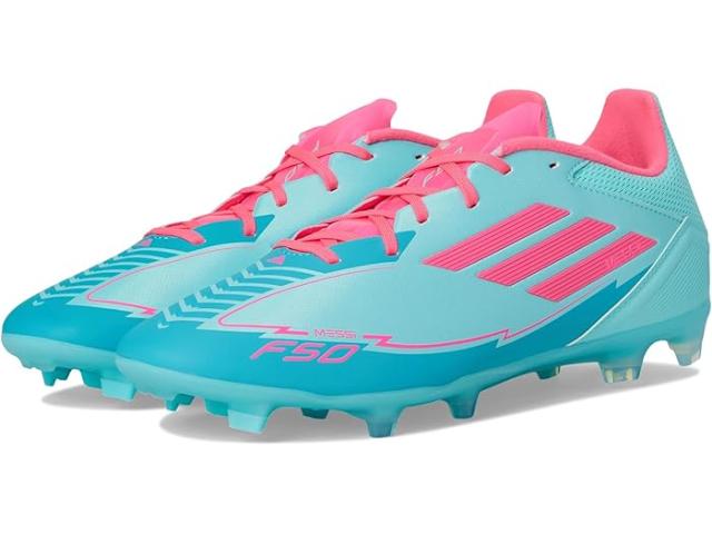 (取寄) アディダス リーグ メッシ ファーム グランド サッカー クリーツ adidas F50 League Messi Firm Ground/Multi Ground Soccer Cleats Flash Aqua/Lucid Pink/Lucid Cyan