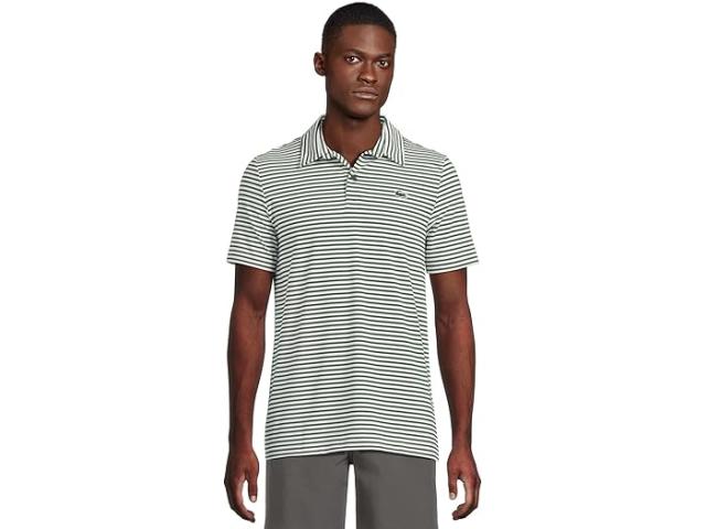(取寄) ラコステ メンズ ウルトラ ドライ アンチ-UV ストライプド ゴルフ ポロ シャツ Lacoste men Ultra Dry Anti-uv Striped Golf Polo Shirt Green/White