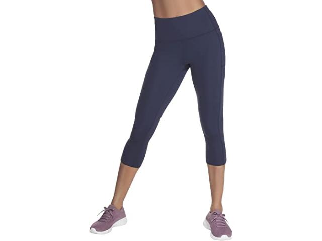 (取寄) スケッチャーズ レディース ゴー ウォーク ハイ ウェスト ミッドカーフ レギングス SKECHERS women  GO WALK High Waisted Midcalf Leggings Navy