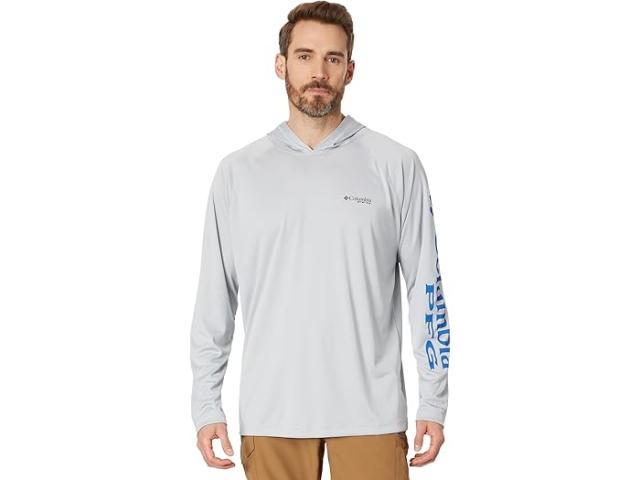 (取寄) コロンビア メンズ ターミナル タックル パーカー Columbia men Terminal Tackle Hoodie Cool Grey/Vivid Blue Logo