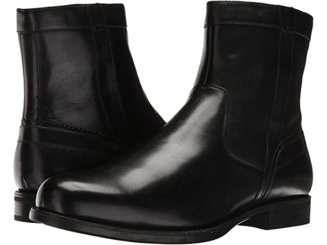 (取寄) フローシャイム メンズ ミッドタウン プレーン トゥ ジップ ブーツ Florsheim men Midtown Plain Toe Zip Boot Black Smooth