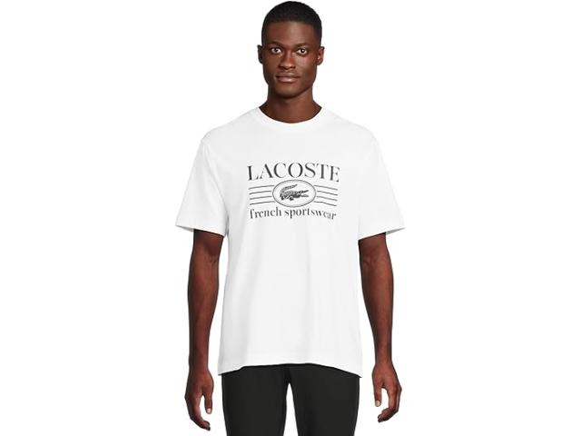 (取寄) ラコステ メンズ クラシック フィット コットン プリント T-シャツ Lacoste men Classic Fit Cotton Print T-shirt White