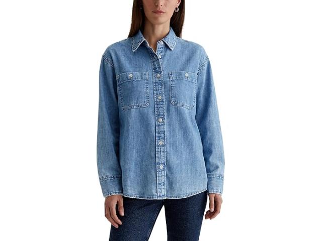 (取寄) AGジーンズ レディース レニー リラックスド-フィット シャツ AG Jeans women Lenny Relaxed Shirt Salt Water