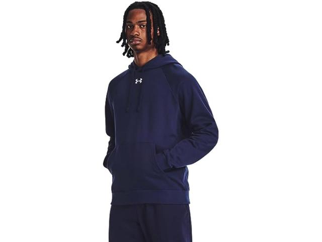 (取寄) アンダーアーマー メンズ ライバル フリース パーカー Under Armour men Rival Fleece Hoodie Midnight Navy/White