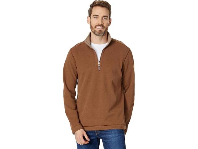 (取寄) ジョンストン&マーフィー メンズ リバーシブル 1/4 ジップ Johnston & Murphy men Reversible 1/4 Zip Rust/Oatmeal