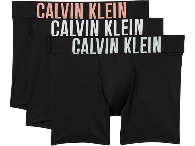 (取寄) カルバンクライン アンダーウェア メンズ インテンス パワー 3-パック ボクサー ブリーフ   Underwear men Intense Power 3-Pack Boxer Brief Black Bodies W/Papaya Punch/White/Moonlight Jade Logos