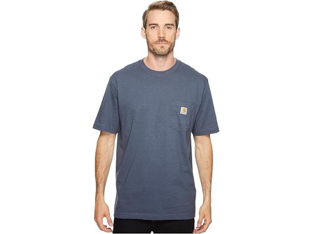(取寄) カーハート メンズ ルーズ フィット ヘビーウェイト ショート スリーブ ポケット T-シャツ Carhartt men Loose Fit Heavyweight Short Sleeve Pocket T-Shirt Bluestone