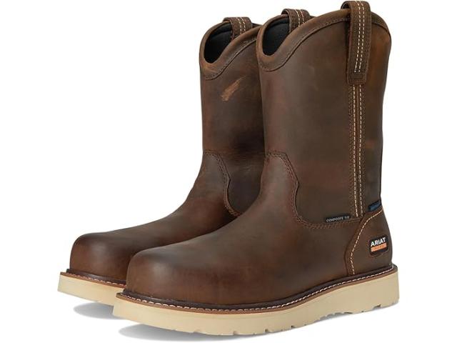 (取寄) アリアット メンズ リーバー ウェッジ プル-オン ウォータープルーフ コンポジット トゥ ワーク ブーツ Ariat men Ariat Rebar Wedge Pull-On Waterproof Composite Toe Work Boots Distressed Brown