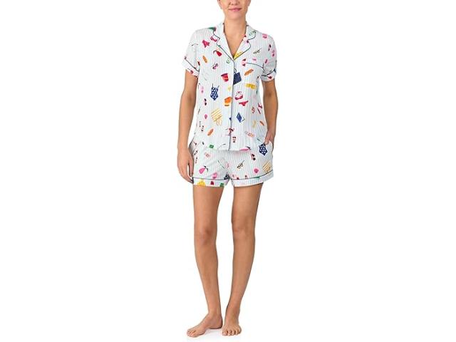 (取寄) ケイトスペード レディース ショート スリーブ ニット ショーティー Pj セット Kate Spade New York women Short Sleeve Knit Shorty Pj Set Beach Trip