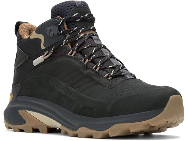 (取寄) メレル メンズ モアブ スピード 2 レザー ミッド ウォータープルーフ Merrell men Merrell Moab Speed 2 Leather Mid Waterproof Black