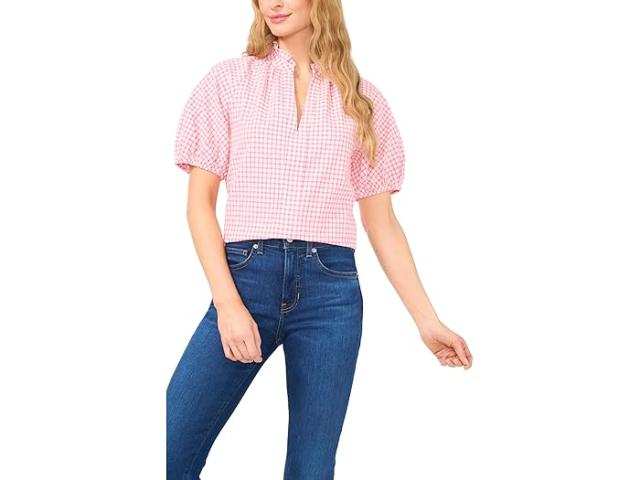 (取寄) シーシー レディース ラグラン スリーブ ラッフルド スプリット ネック ブラウザ CeCe women Raglan Sleeves Ruffled Split Neck Blouse Confetti