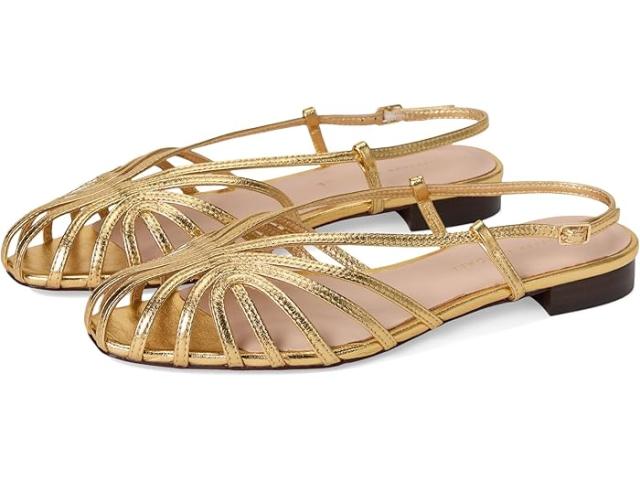 (取寄) ロフラー ランドール レディース デボン ラティス スリングバック サンダル Loeffler Randall women Devon Lattice Slingback Sandals Gold