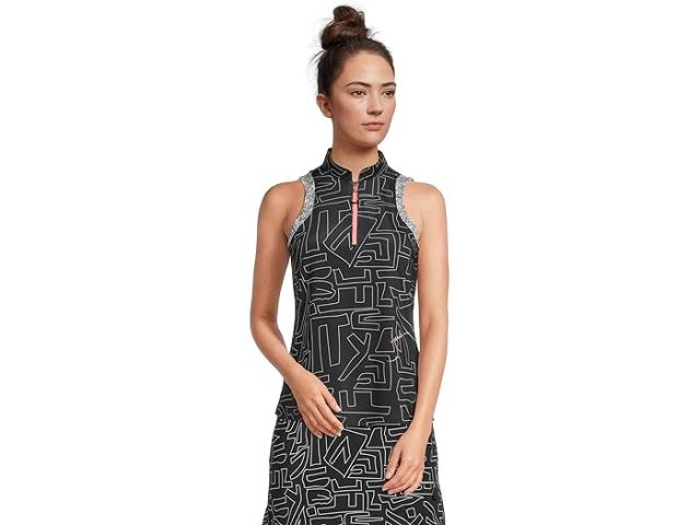 (取寄) ジェイミー サドック レディース プリント スリーブレス トップ Jamie Sadock women Hieroglyphics Print Sleeveless Top Jet