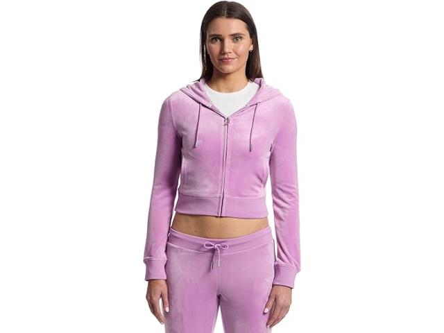 (取寄) ジューシークチュール レディース ソリッド クラシック ジューシー ブーディ ウィズ バック ブリング Juicy Couture women Solid Classic Juicy Hoodie With Back Bling Violet Tulle