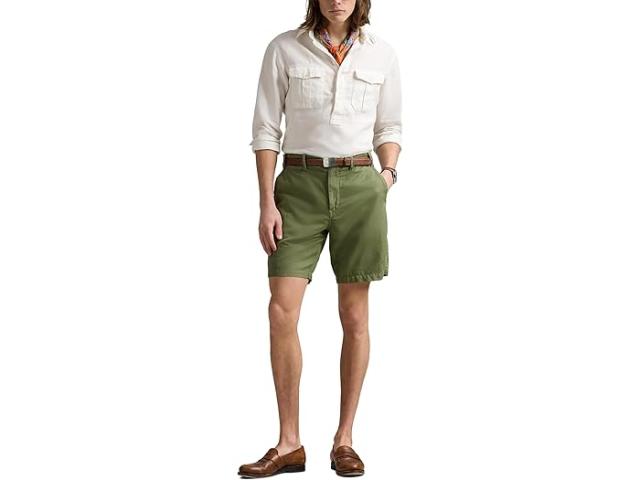 (取寄) ラルフローレン メンズ コットン リネン ショーツ Polo Ralph Lauren men Cotton Linen Shorts Tree Green