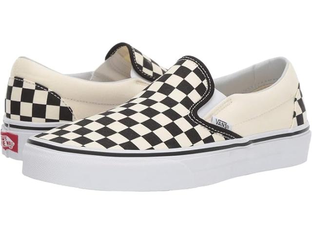 (取寄) バンズ クラシック スリッポン チェッカーボード Vans Classic Slip-On Checkerboard Black and White Checker/White (Canvas)