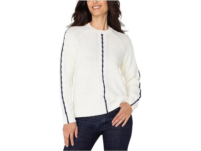 (取寄) リバプールロサンゼルス レディース ロング スリーブ クルー ネック ラグラン セーター Liverpool Los Angeles women Long Sleeve Crew Neck Raglan Sweater Whisper White/ Navy