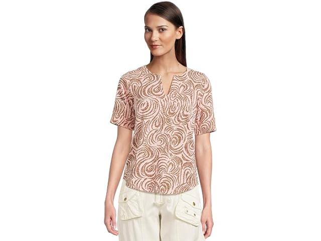 (取寄) モッドオードック レディース ハーフ スリーブ スプリット ネック ティー Mod-o-doc women Half Sleeve Split Neck Tee Rosebud