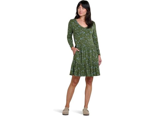 (取寄) トードアンドコー レディース マーリー ティアード ロング スリーブ ドレス Toad&Co women Marley Tiered Long Sleeve Dress Chive Sketch Print