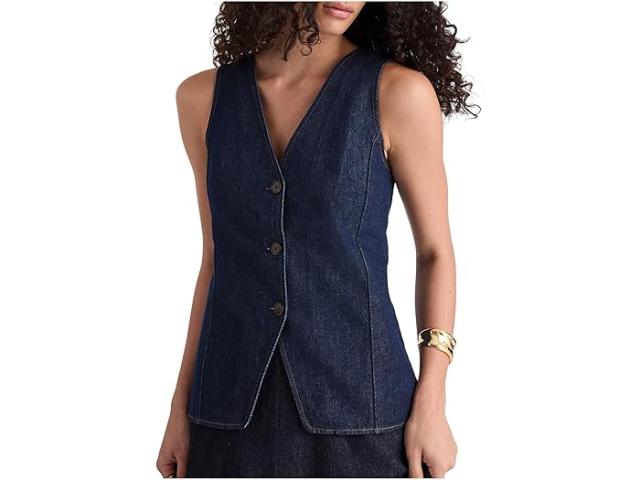 (取寄) メイドウェル レディース ロング ライン V ネック ベスト イン リンス ウォッシュ Madewell women Long Line V Neck Vest In Rinse Wash Rinse Wash