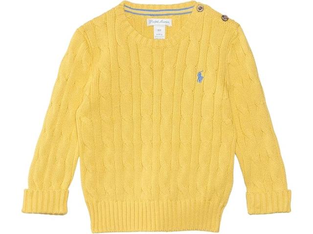(取寄) ラルフローレン キッズ ボーイズ ケーブルニット コットン セーター (インファント) Polo Ralph Lauren Kids boys Cable-Knit Cotton Sweater (Infant) Oasis Yellow/C7349