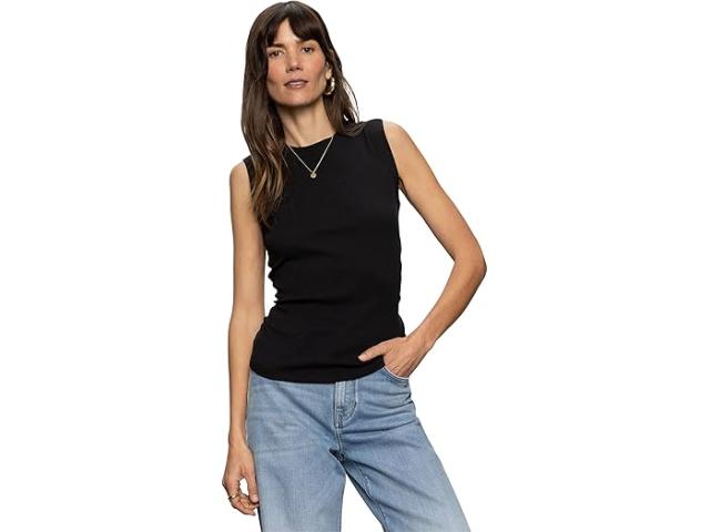 (取寄) サンクチュアリ レディース リブド ルーシュド タンク Sanctuary women Ribbed Ruched Tank Black
