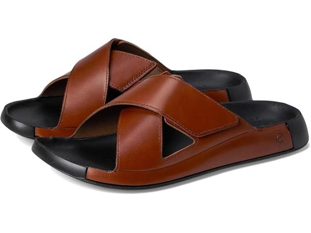 (取寄) エコー メンズ コズモ トゥー バンド クロス スライド サンダル ECCO men Cozmo Two Band Cross Slide Sandal Cognac