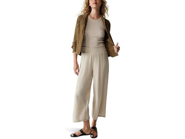 (取寄) マイケル スターズ レディース メディナ スモック ウェスト クロップド パンツ Michael Stars women Medina Smocked Waist Cropped Pants Cement