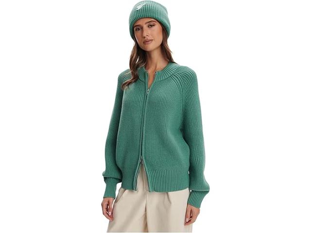 (取寄) バーリー レディース ミロ ジップ スルー ニット ジャケット Varley women Milo Zip Through Knit Jacket Deep Sea