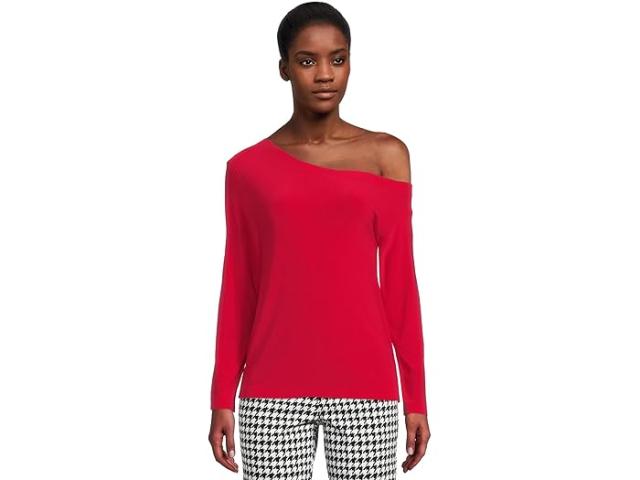 (取寄) ノーマ カマリ レディース ロング スリーブ ドロップ ショルダー トップ Norma Kamali women Long Sleeve Drop Shoulder Top Tiger Red