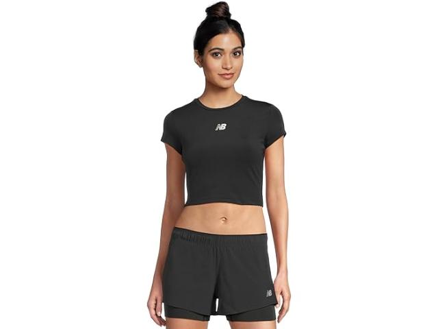 (取寄) ニューバランス レディース Nb ハーモニー フィッティド T-シャツ New Balance women Nb Harmony Fitted T-shirt Black