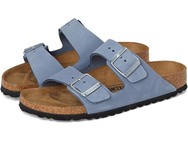 (取寄) ビルケンシュトック レディース アリゾナ - ヌバック レザー Birkenstock women Arizona - Nubuck Leather Stone Blue
