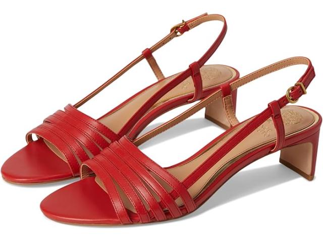 (取寄) ヴィンスカムート レディース レイトン ストラップ キトン ヒール サンダル Vince Camuto women Layton Strappy Kitten Heel Sandals Salsa