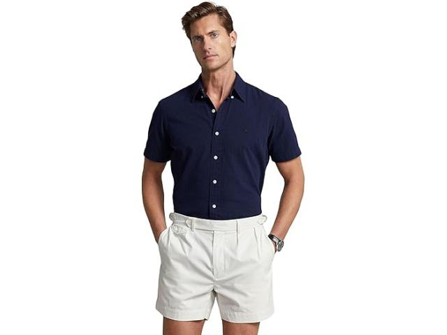 (取寄) ラルフローレン メンズ クラシック フィット シアサッカー シャツ Polo Ralph Lauren men Classic Fit Seersucker Shirt Astoria Navy