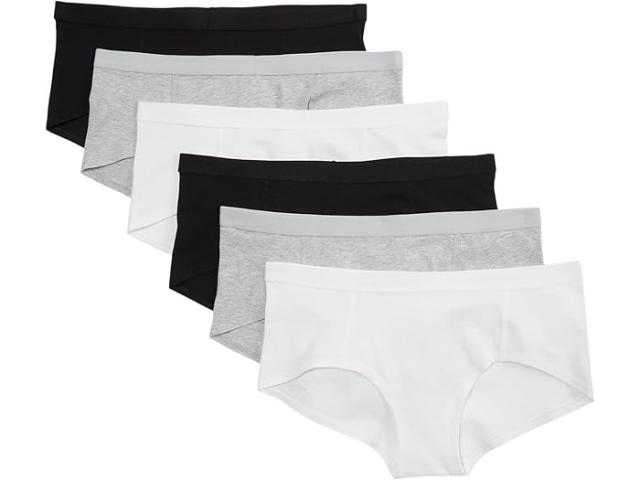 (取寄) パクト レディース エブリデイ ボーイショーツ 6-パック PACT women Everyday Boyshorts 6-Pack Cool Neutrals