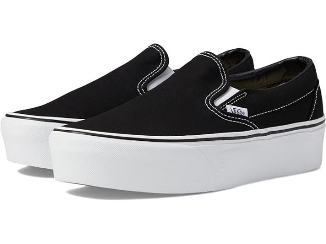 (取寄) バンズ スリッポン スタックフォーム Vans Slip-On Stackform Canvas Black/True White