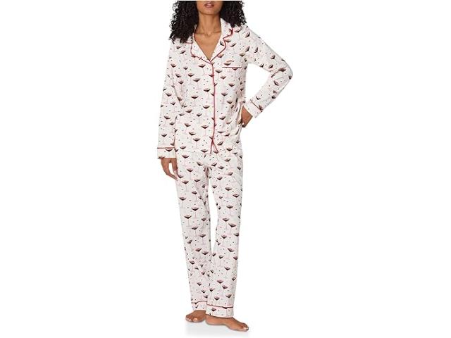 (取寄) ベッドヘッドパジャマズ レディース ロング スリーブ クラシック コットン ニット パジャマ セット Bedhead PJs women Long Sleeve Classic Cotton Knit Pajama Set Espresso Kisses
