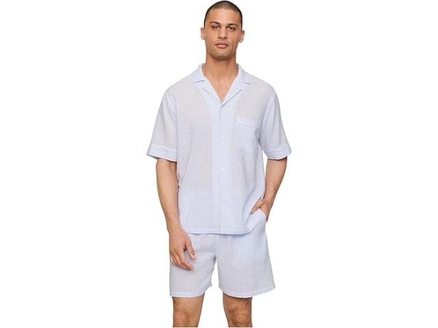 (取寄) エバージェイ メンズ ノーティコ ショーツ Pj セット Eberjey men Nautico Shorts Pj Set White/Cornflower Blue