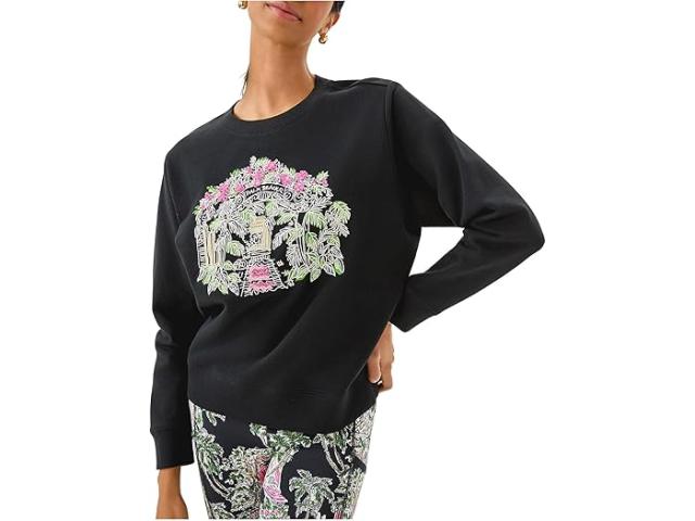 (取寄) リリー ピュリッツァー レディース バラッド ロング スリーブ スウェットシャツ Lilly Pulitzer women Ballad Long Sleeve Sweatshirt Noir Palm Beach Toile