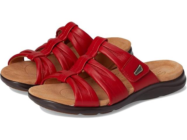 (取寄) クラークス レディース キトリー スライド Clarks women Kitly Slide Cherry Red Leather
