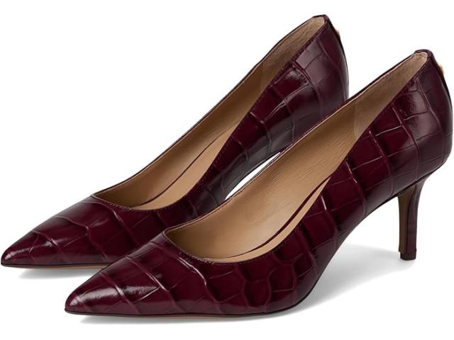 (取寄) ローレン ラルフローレン レディース ラネット クロック-エンボスド レザー パンプス Lauren Ralph Lauren women Lanette Croc-Embossed Leather Pumps Dark Garnet