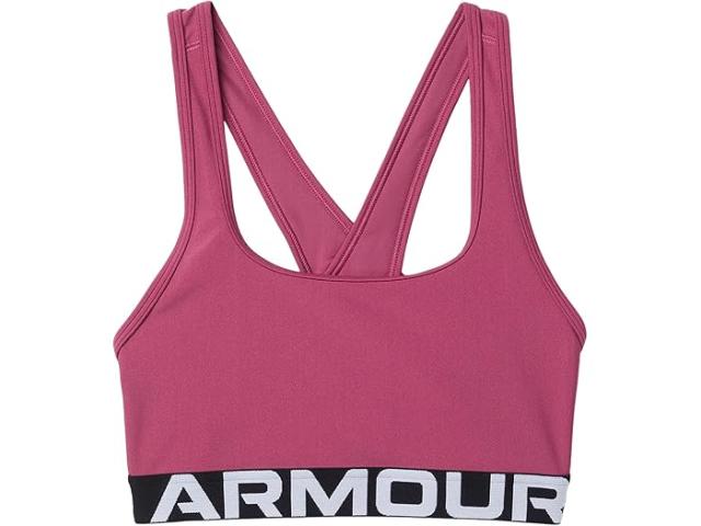 (取寄) アンダーアーマー キッズ ガールズ クロスバック スポーツ ブラ (ビッグ キッド) Under Armour Kids girls Crossback Mid-Impact Sports Bra (Big Kid) Fuchsia Dusk/White