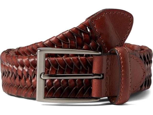(取寄) ジョンストン&マーフィー メンズ レザー ブレイデッド ベルト Johnston & Murphy men Leather Braided Belt Cognac